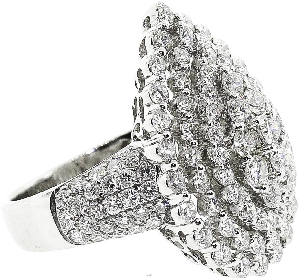 White Gold & Diamond Pear Shaped Illusion Set Cocktail Ring – Mazal ...