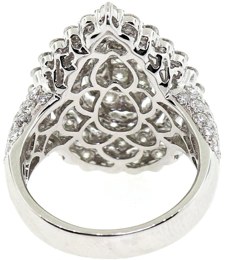 White Gold & Diamond Pear Shaped Illusion Set Cocktail Ring – Mazal ...